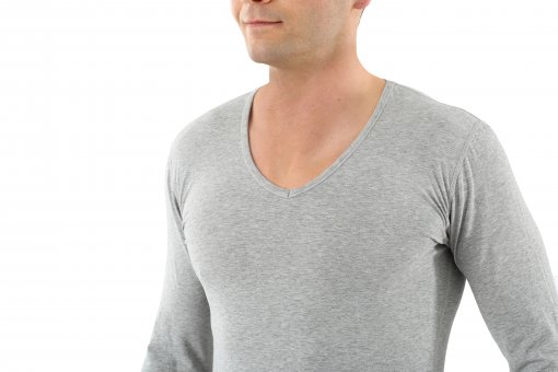 ALBERT KREUZ | Men's long sleeve undershirt with v-neck organic stretch ...
