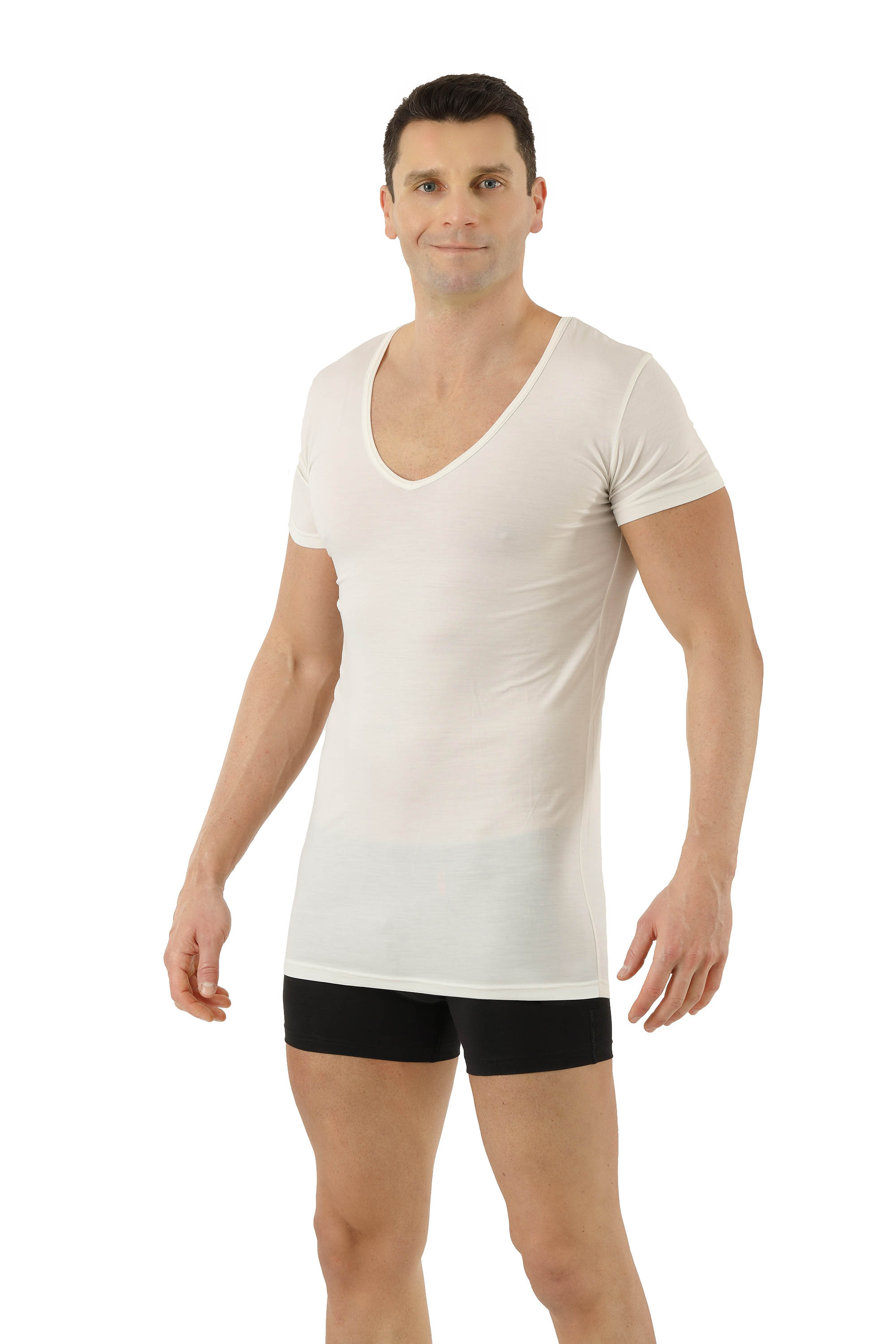 ALBERT KREUZ | Functional undershirt merino wool-TENCEL™ Lyocell deep v ...